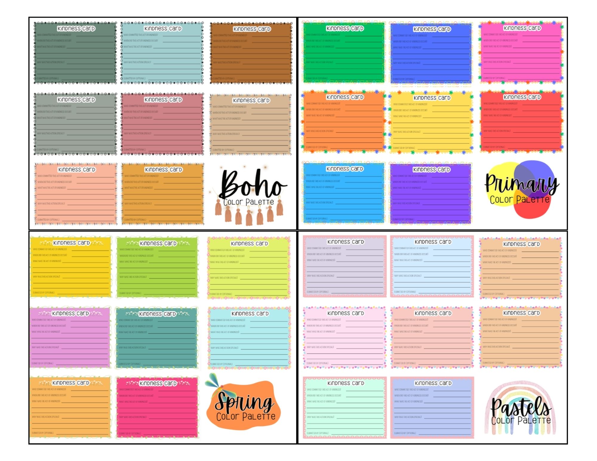 Kindness Cards Activity: Promote Peer Recognition and Positive ...